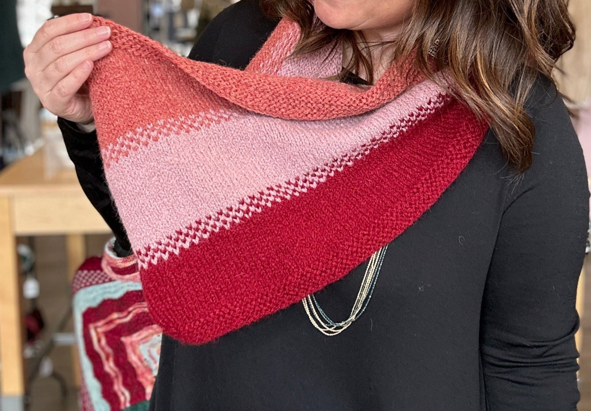 new design: three-color handknit talara cowl – Knot Another Hat